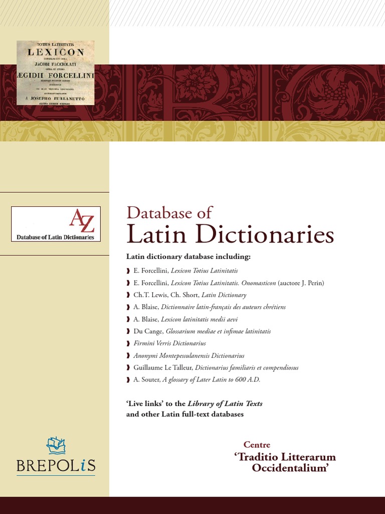 Database of Latin Dictionaries | PDF | Dictionary | Latin