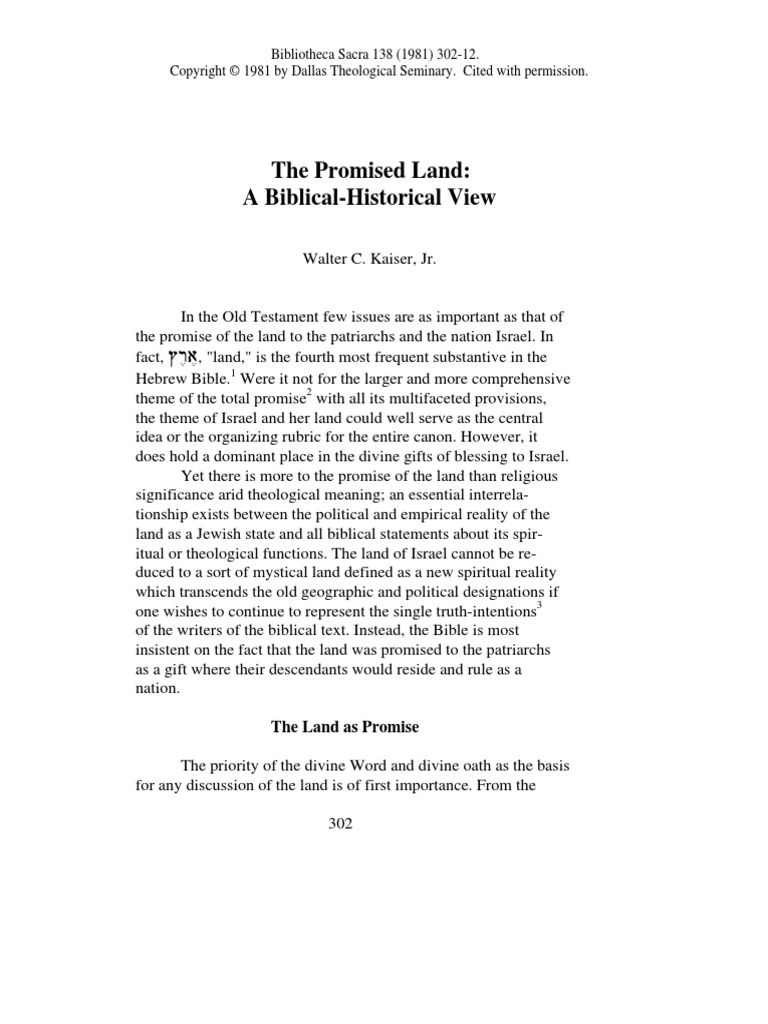 The Promised Land PDF | PDF | Covenant (Biblical) | Land Of Israel