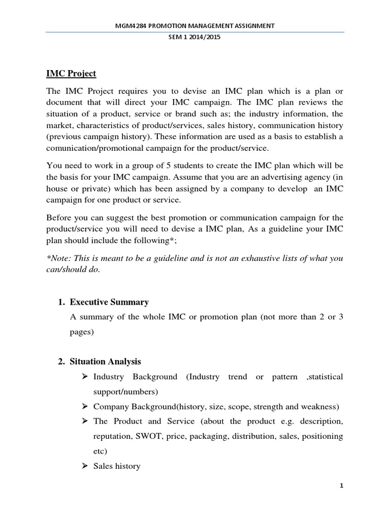 Imc Project | PDF | Target Audience | Microeconomics