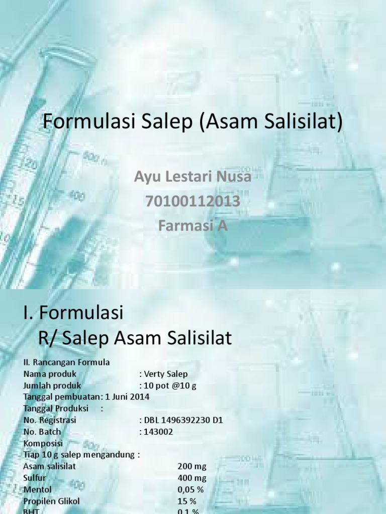 Formulasi Salep (Asam Salisilat) | PDF