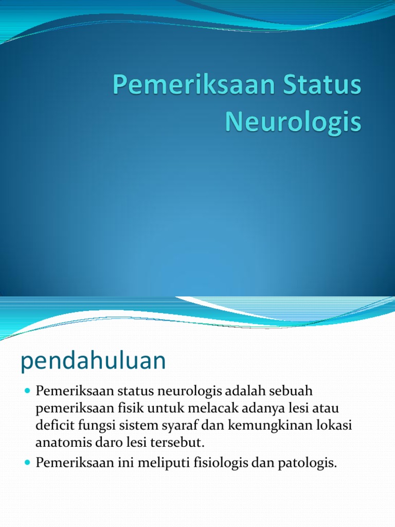 Pemeriksaan Status Neurologis Pada Anak | PDF