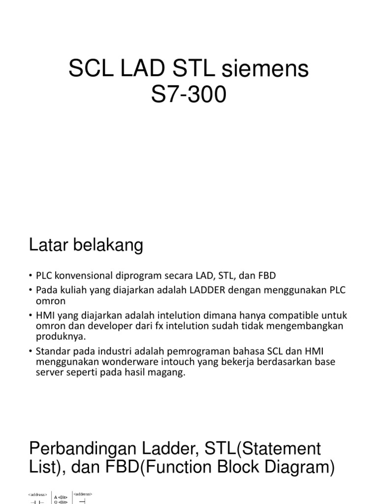 SCL Lad STL Siemens s7-300 | PDF