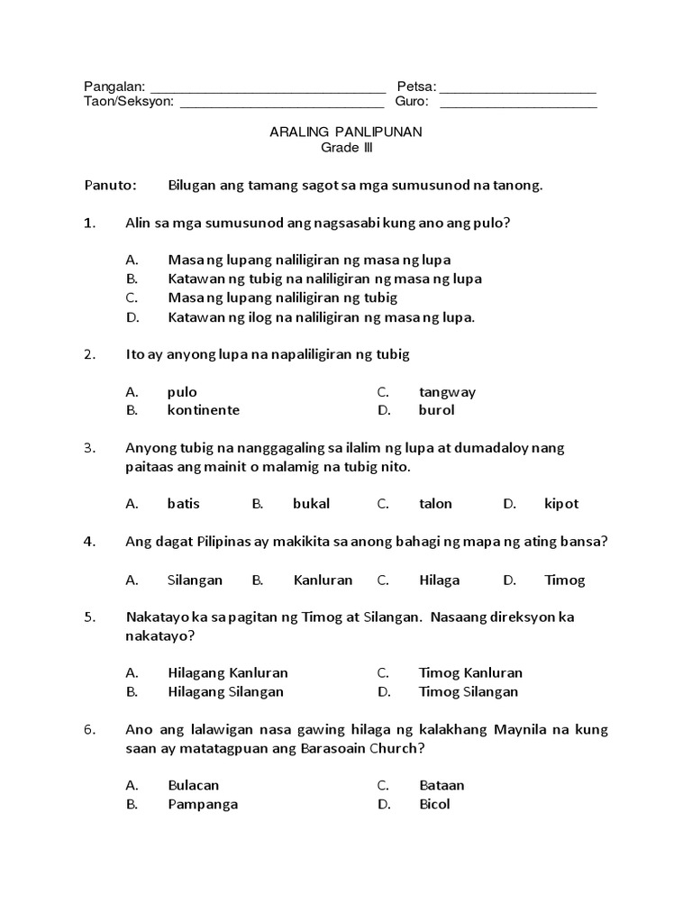 Araling Panlipunan III | PDF