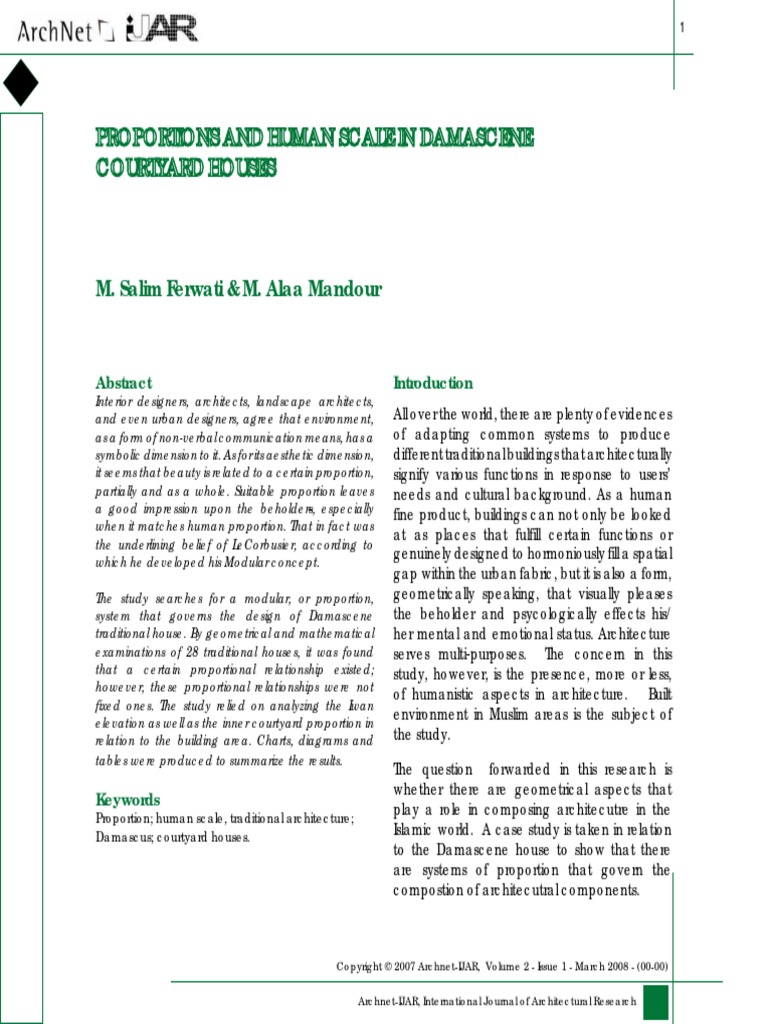 Proportions and Human Scale in Damascene-Libre | PDF