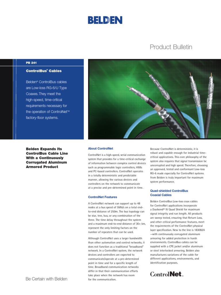 Control Bus Cables | PDF | Coaxial Cable | Computer Network