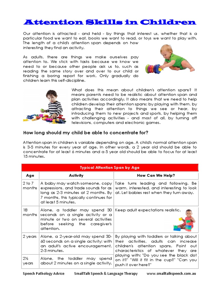 Attention Skills in Children | PDF | Attention | Cognition