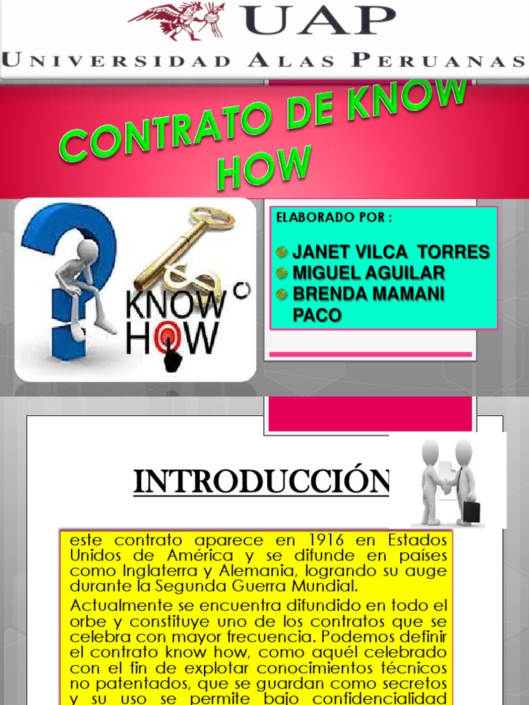 Contrato de Know How | PDF | Patentar | Propiedad