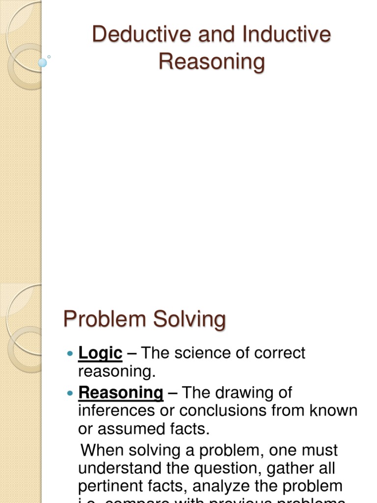 Inductive vs. Deductive Reasoning Guide | PDF | Deductive Reasoning ...