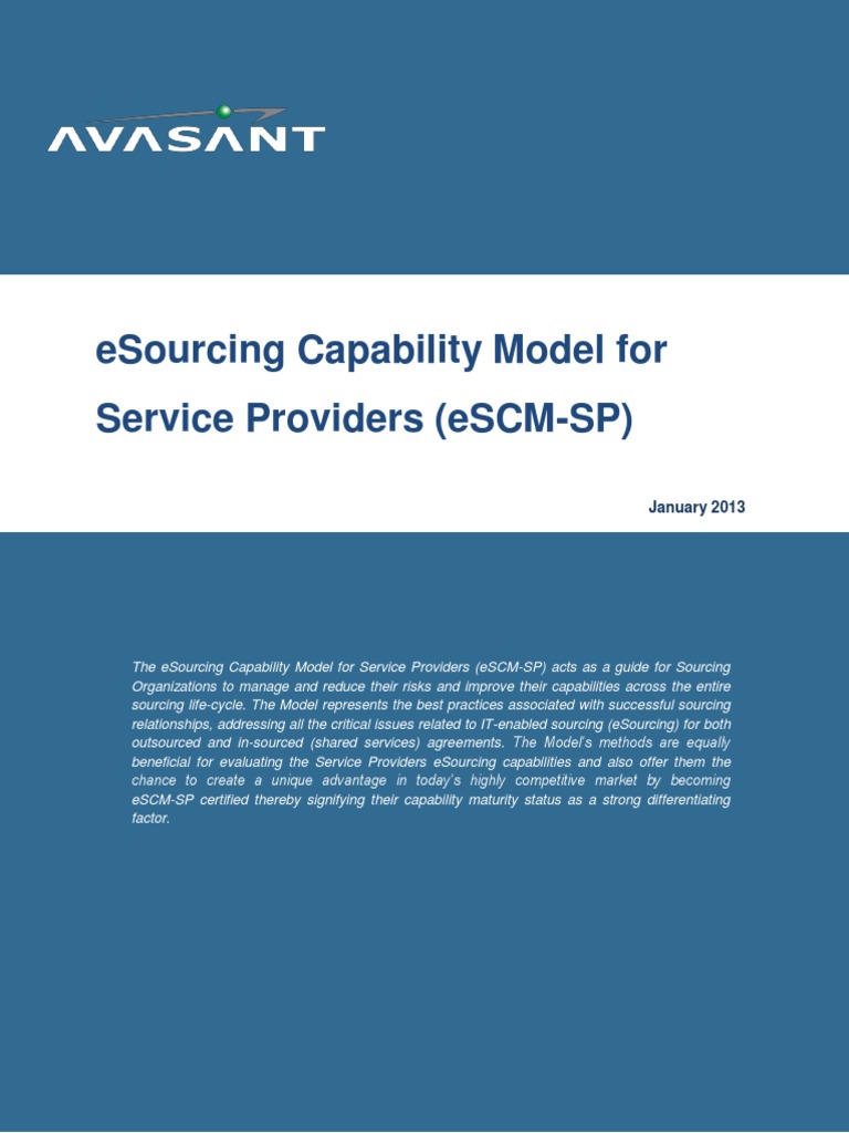 ESourcing Capability Model ESCM SP | PDF | Business Process Outsourcing ...