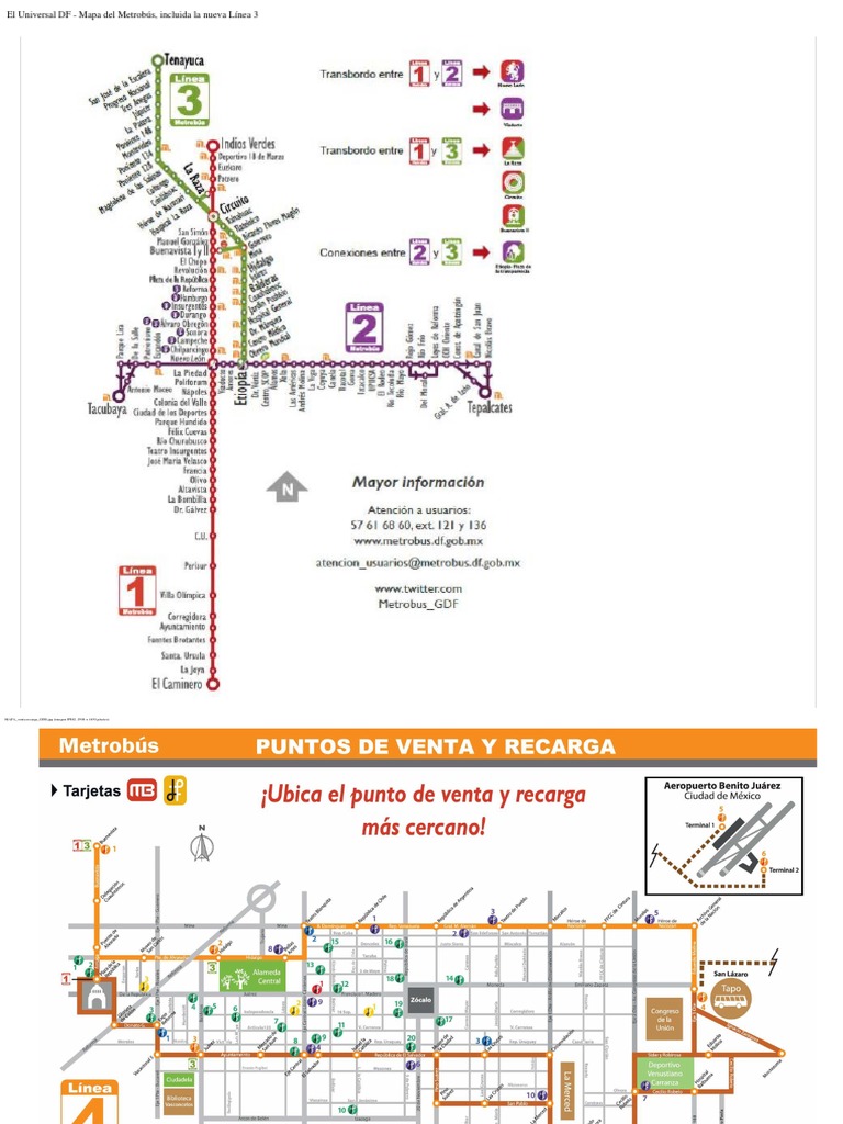 Mapa Metrobus | PDF | Ciudad de México | Transporte
