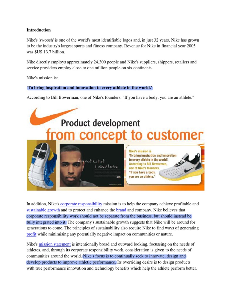 Nike From Concept To Customer | PDF | Nike | Shoe