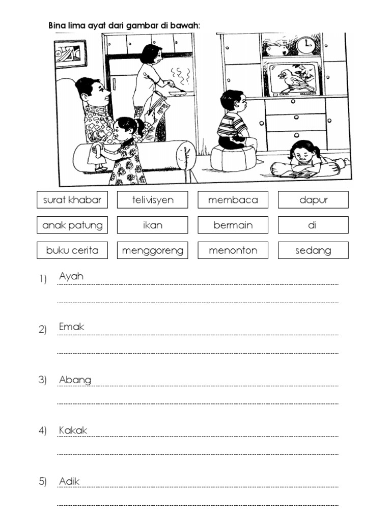 Bina Ayat Tahun 5 Sjkc Latihan Bina Ayat Berdasarkan Gambar Pdf
