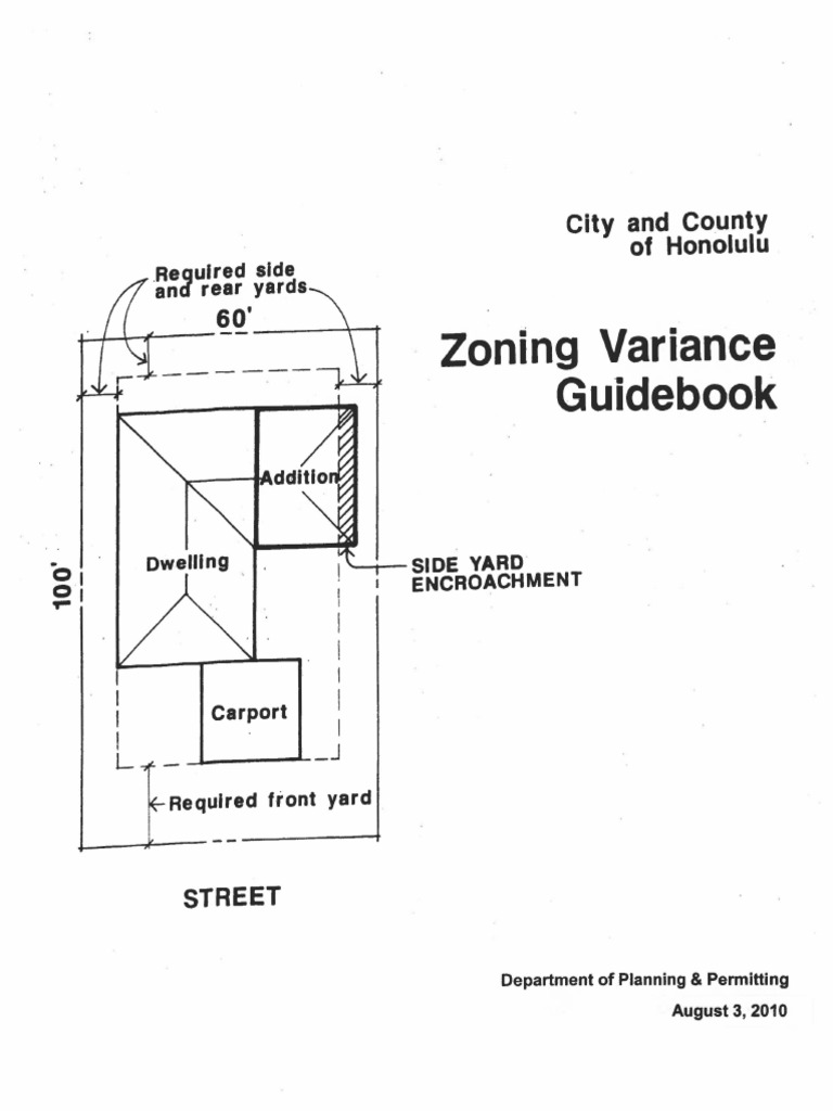 C&C of Honolulu Zoning Variance Guidebook | PDF | Zoning | Government