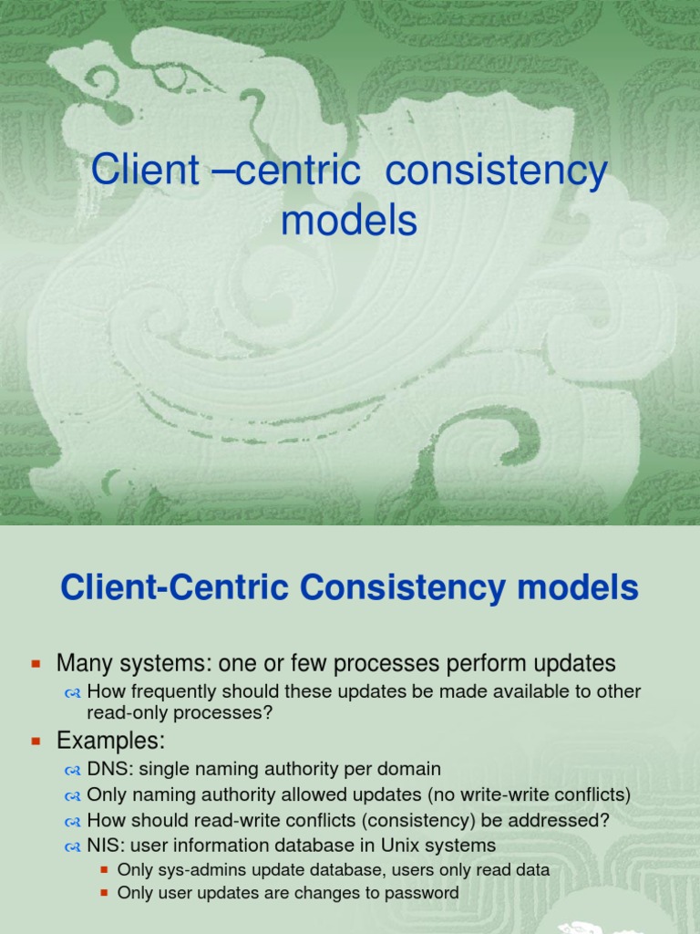Client - Centric Consistency Models | PDF | Domain Name System | Databases