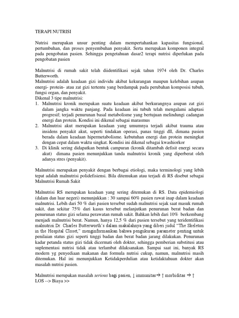 Terapi Nutrisi | PDF
