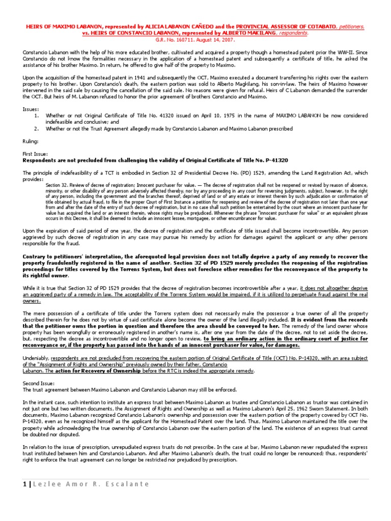 Property Dispute Among Heirs | PDF | Foreclosure | Property