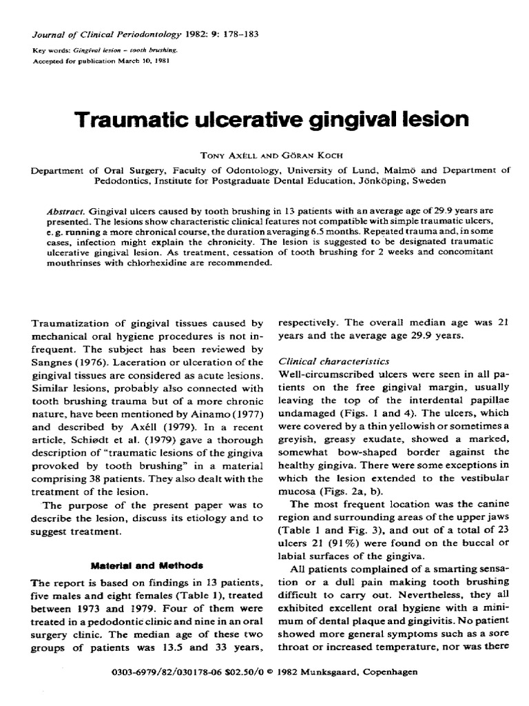 Traumatic Ulcers | PDF | Dentistry | Health Sciences