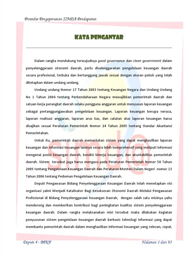 SOP SIMDA Pendapatan | PDF