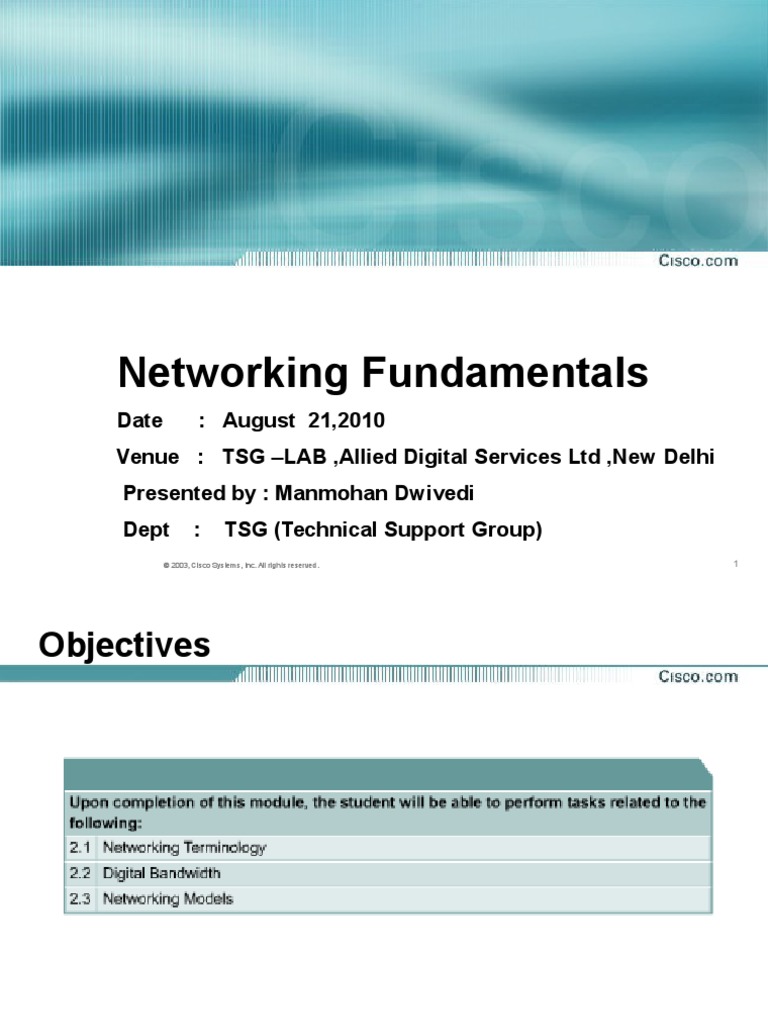 Network Fundamentals | PDF