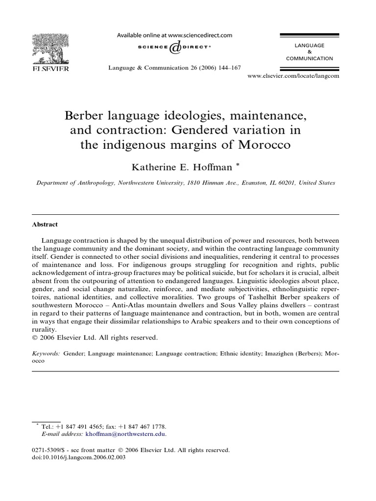 Berber Language Ideologies | PDF | Arabic | Berbers