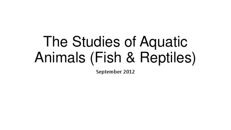 The Studies of Aquatic Animals (Fish & Reptiles) | PDF | Wellness ...