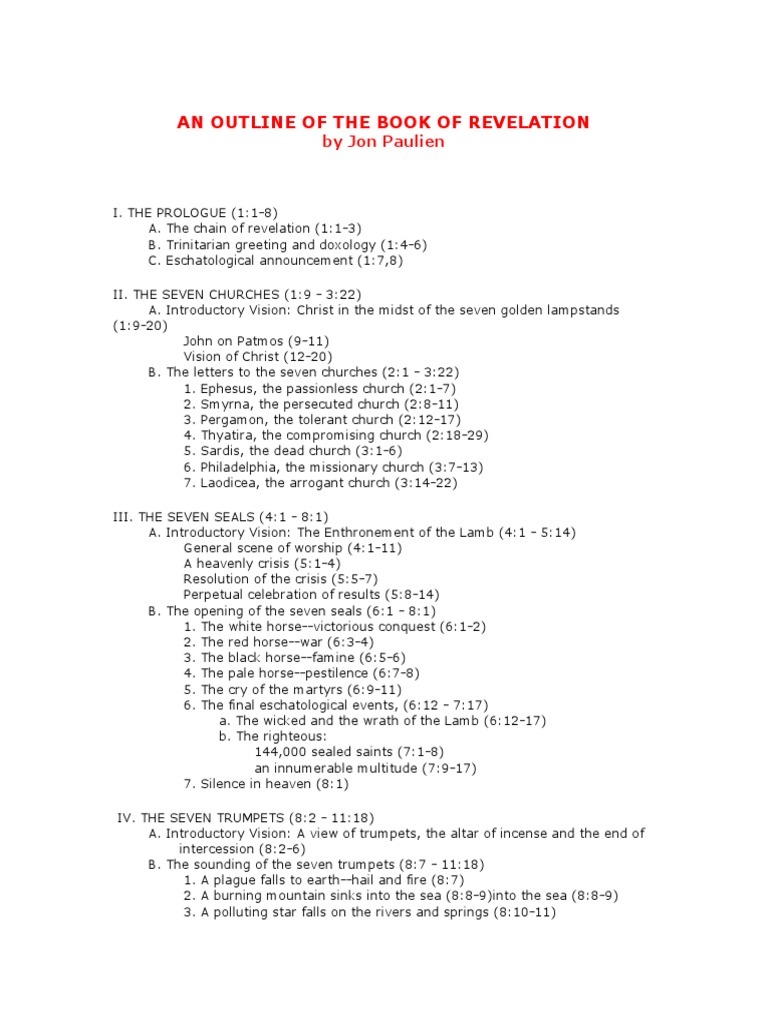 Jon Paulien - Outline of The Revelation | PDF | New Testament Narrative ...