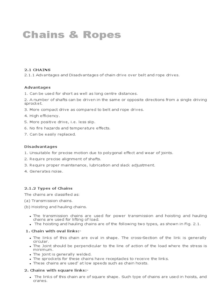 Chains & Ropes | PDF | Belt (Mechanical) | Wire