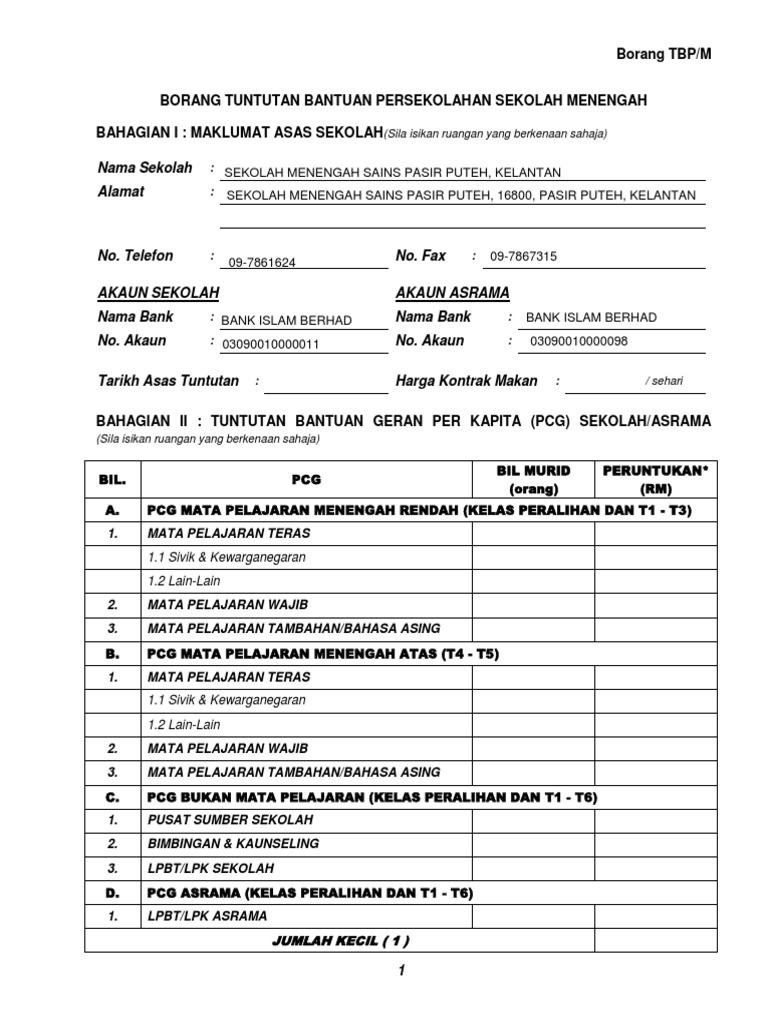 Borang TBP-M (JPN) | PDF