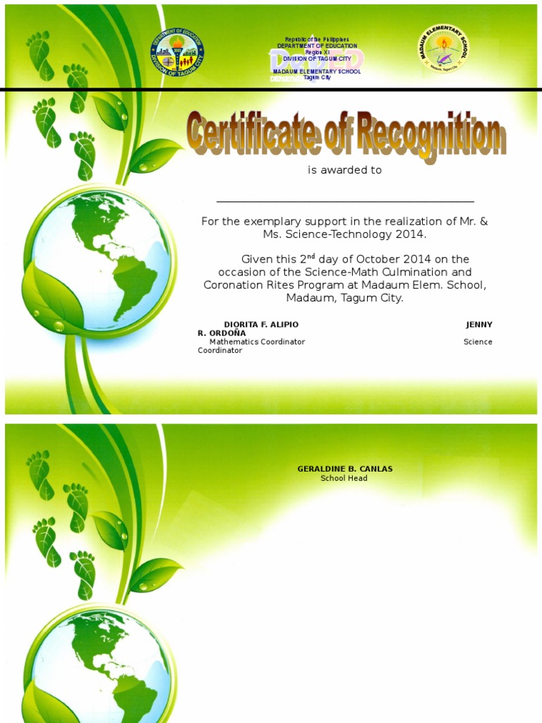 Madaum Elem. School Award 2014 | PDF | Science & Mathematics ...