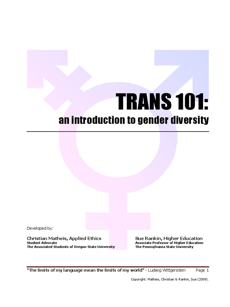 TRANS 101:: An Introduction To Gender Diversity | PDF | Transgender ...