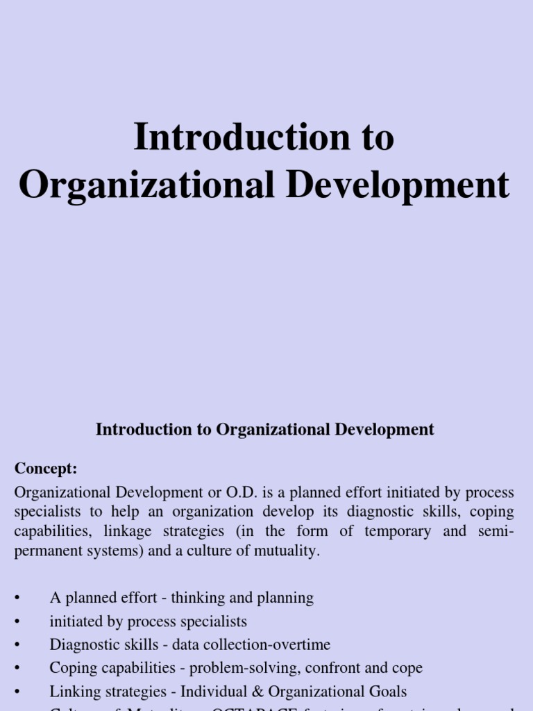 Introduction To Organizational Development | PDF | Organization ...