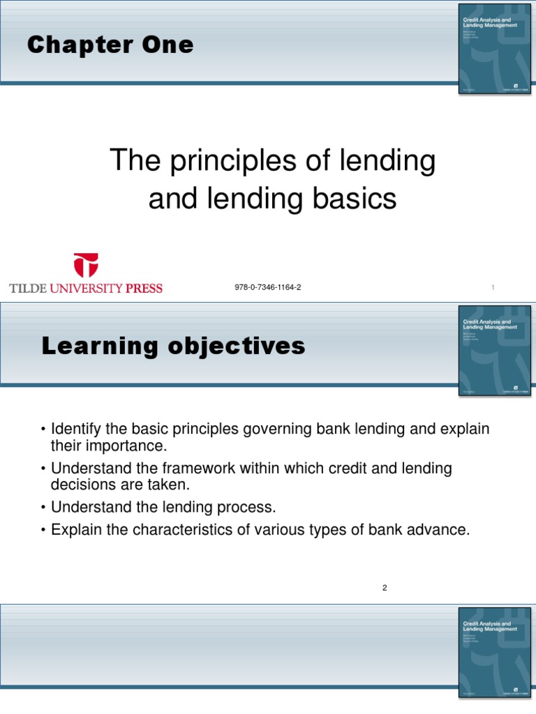 The principles of lending and lending basics | Loans | Credit (Finance)
