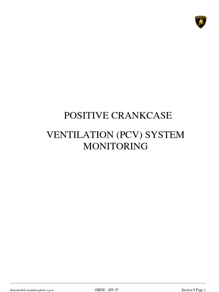 Positive Crankcase Ventilation (PCV) System Monitoring | PDF | Engines ...