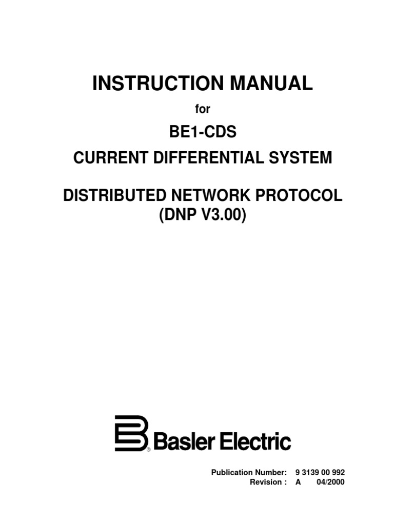 Instruction Manual: Be1-Cds Current Differential System Distributed ...