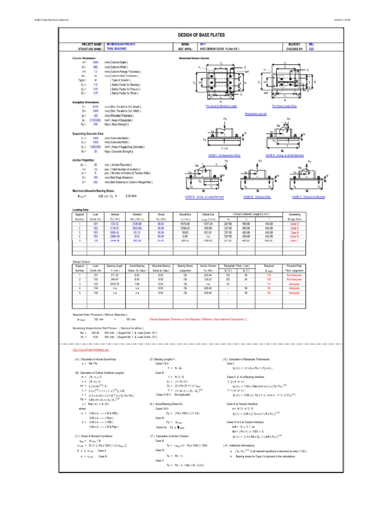 AISC Base Plate Design Guide | PDF