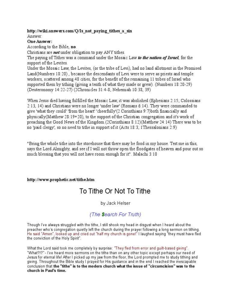 Tithing Myths and Mysteries | Download Free PDF | Tithe | Ordination