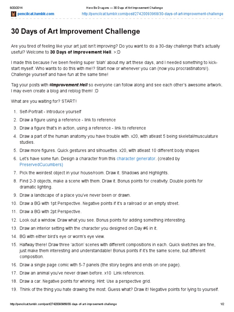 Here Be Dragons - 30 Days of Art Improvement Challenge | PDF ...
