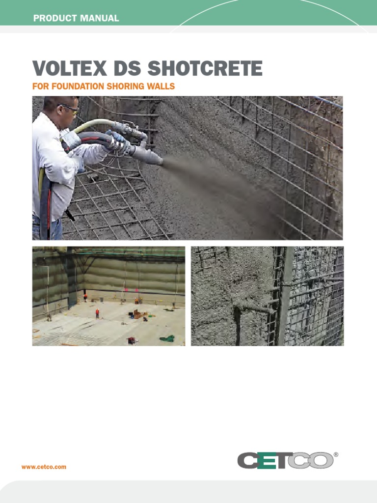 Voltex Ds Shotcrete: Product Manual | PDF | Deep Foundation | Concrete