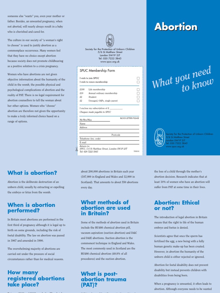Abortion Brochure | PDF | Abortion | Prenatal Development