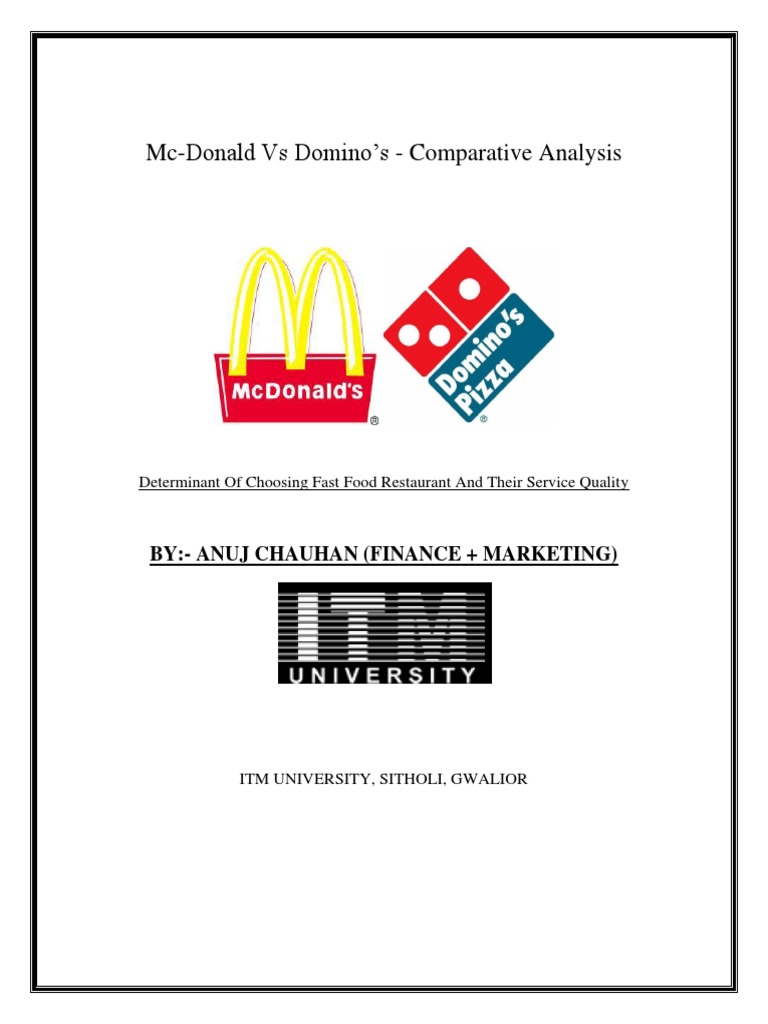 McDonald's vs Domino's: Service Quality Analysis | PDF | Domino's Pizza ...