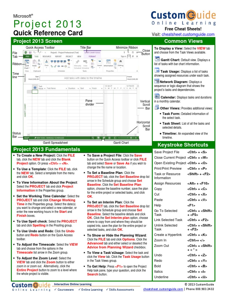 Project 2013 Quick Reference | PDF | System Software | Computing Project 2013 Quick Reference | PDF | System Software | Computing