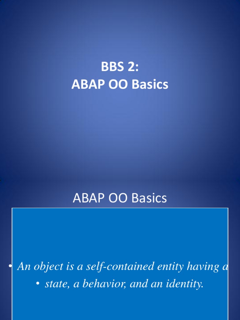 Abap Oo Basics Pdf Class Computer Programming Inheritance Object Oriented Programming