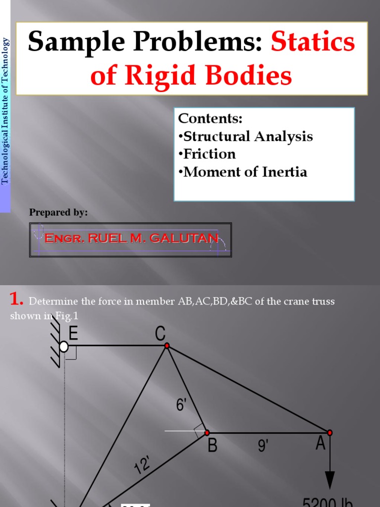 Statics of Rigid Bodies: Sample Problems | PDF | Belt (Mechanical ...