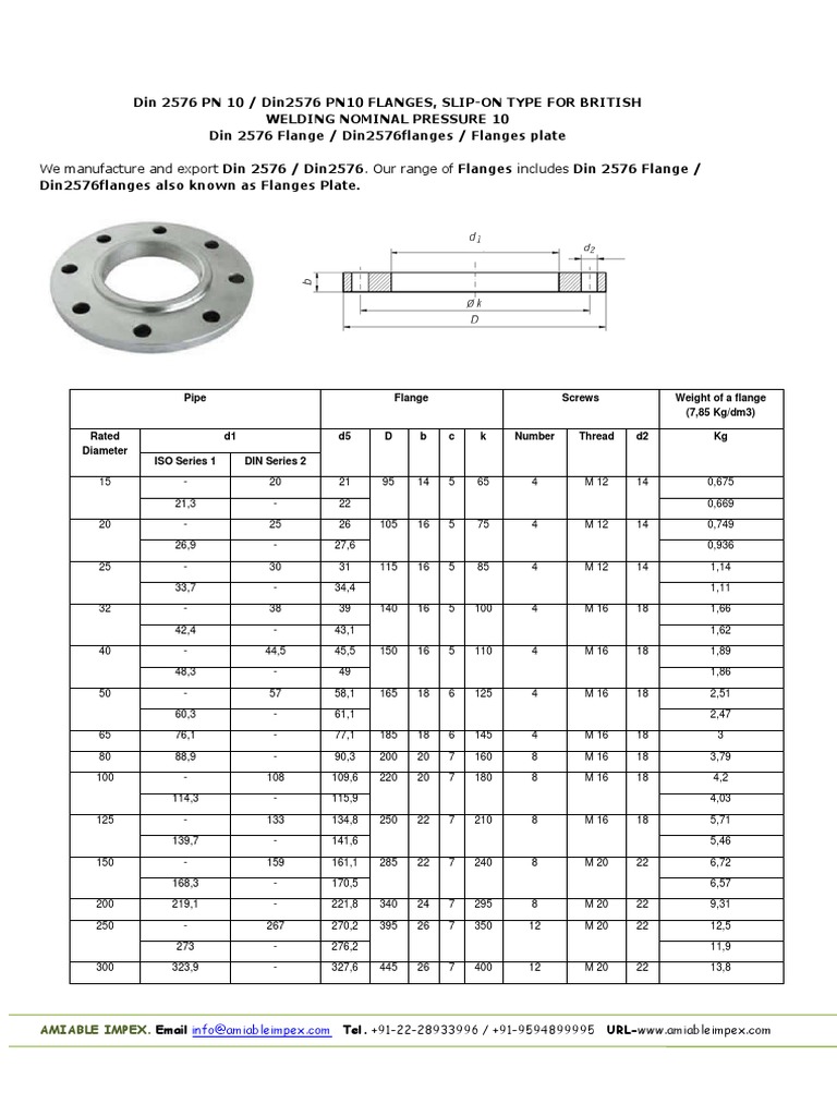 Din 2576 Manufacture Din2576 Flange and Flanges Plate of Din 2576 Pn10, PN 10 | PDF | Hydraulic ...
