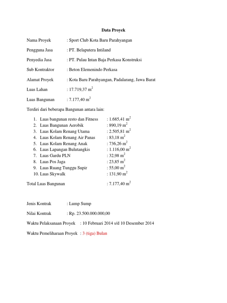 Data Proyek | PDF