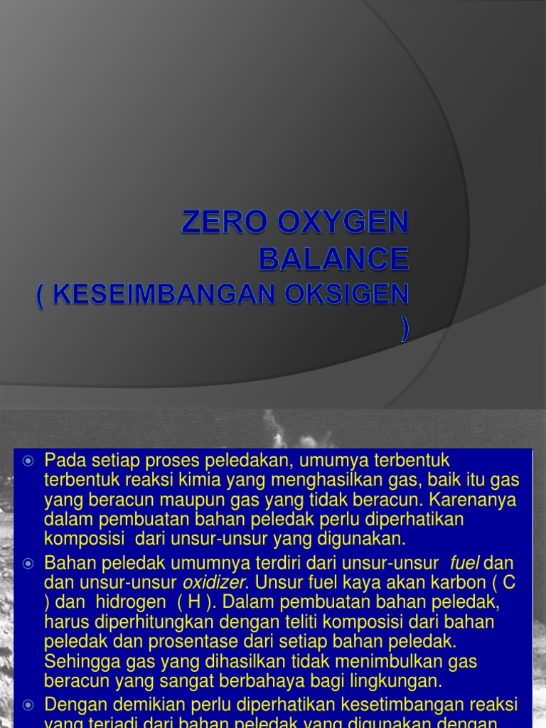 Zero Oxygen Balance pada Bahan Peledak | PDF | Sains & Matematika