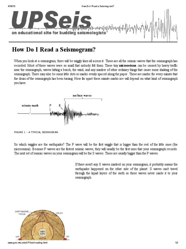 How Do I Read A Seismogram | PDF | Waves | Earthquakes