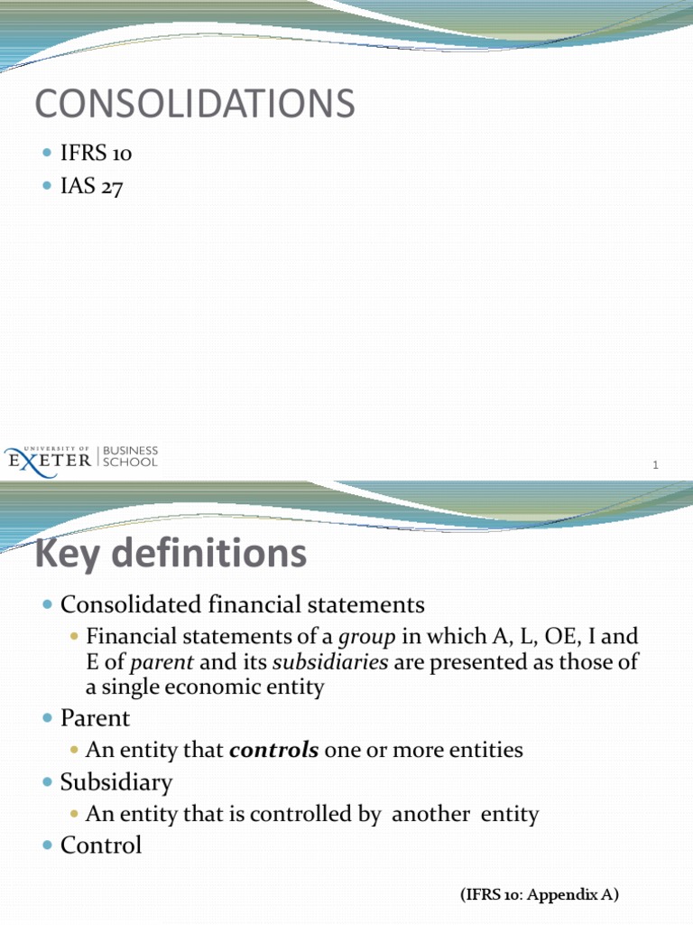 Consolidations: Ifrs 10 IAS 27 | PDF | Goodwill (Accounting ...