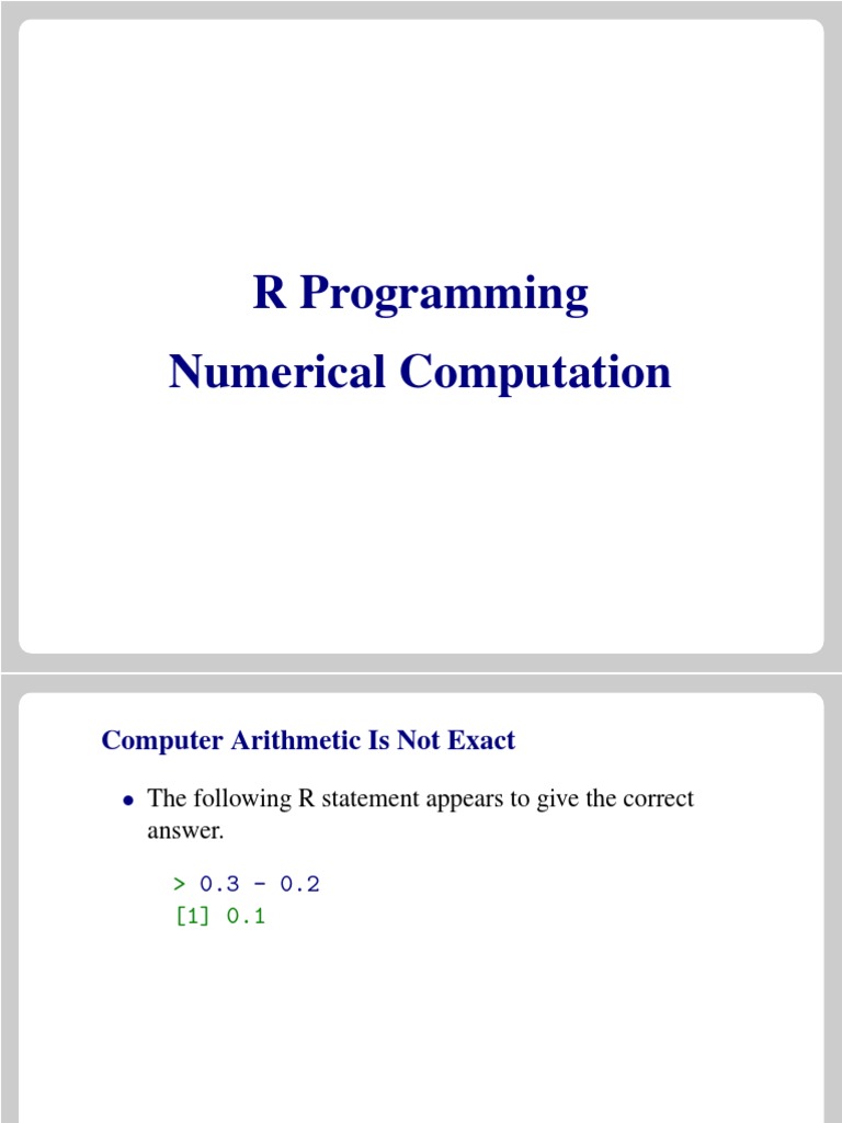 R Numeric Programming Pdf Significant Figures Maxima And Minima