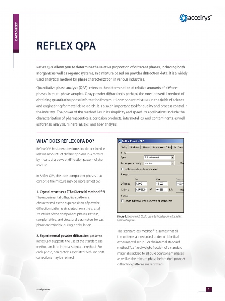 Reflex QPA | Crystal Structure | X Ray Crystallography